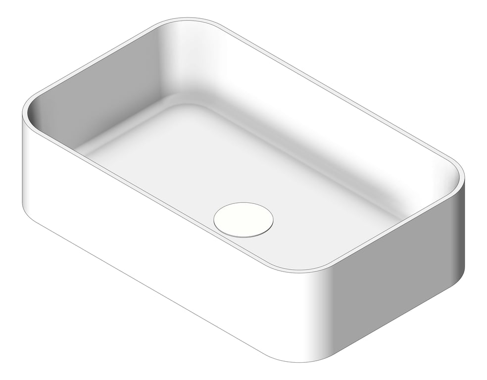 Basin UnderMount Plumbline SuperThin Rectangle 480 - BIMcontent.com